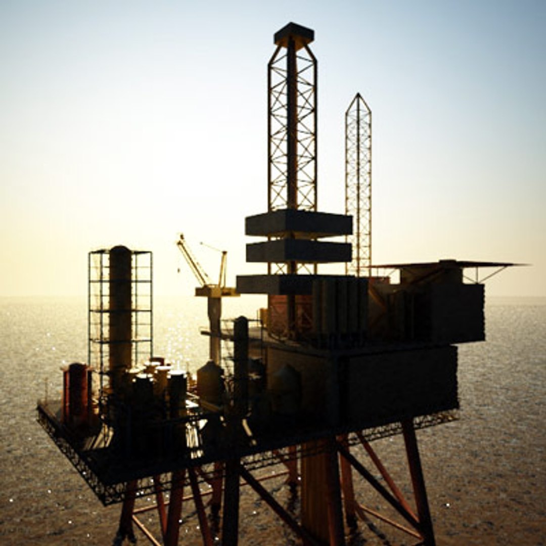 Offshore Fixed Oil Platform 3d Model