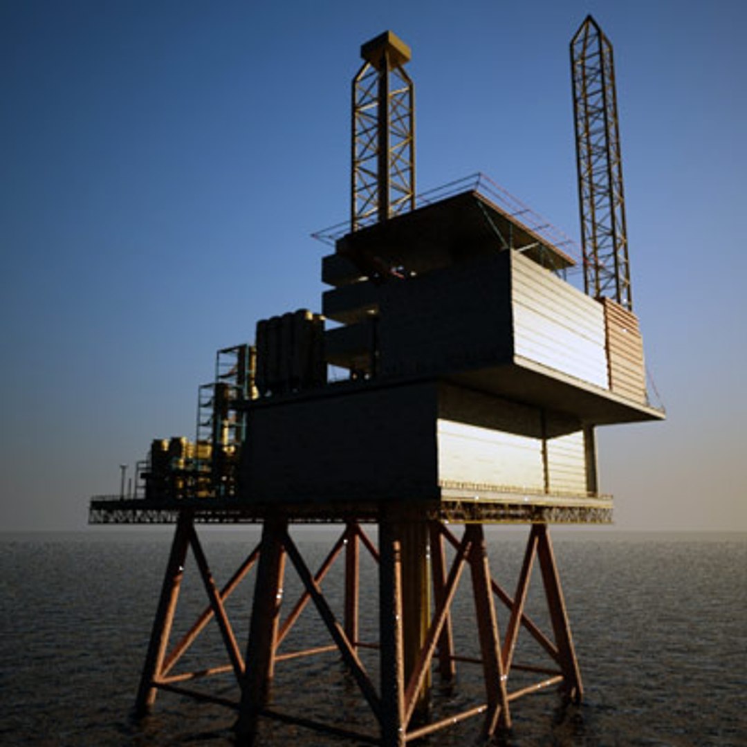 Offshore Fixed Oil Platform 3d Model