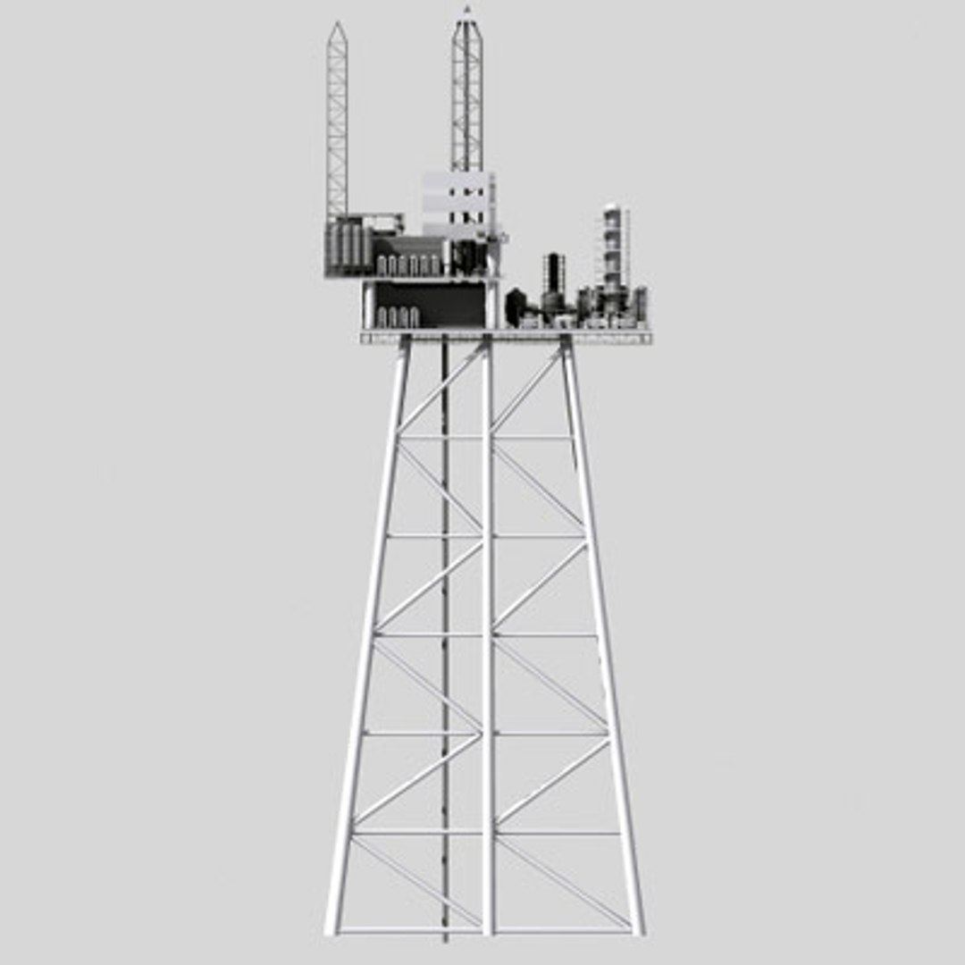 Offshore Fixed Oil Platform 3d Model