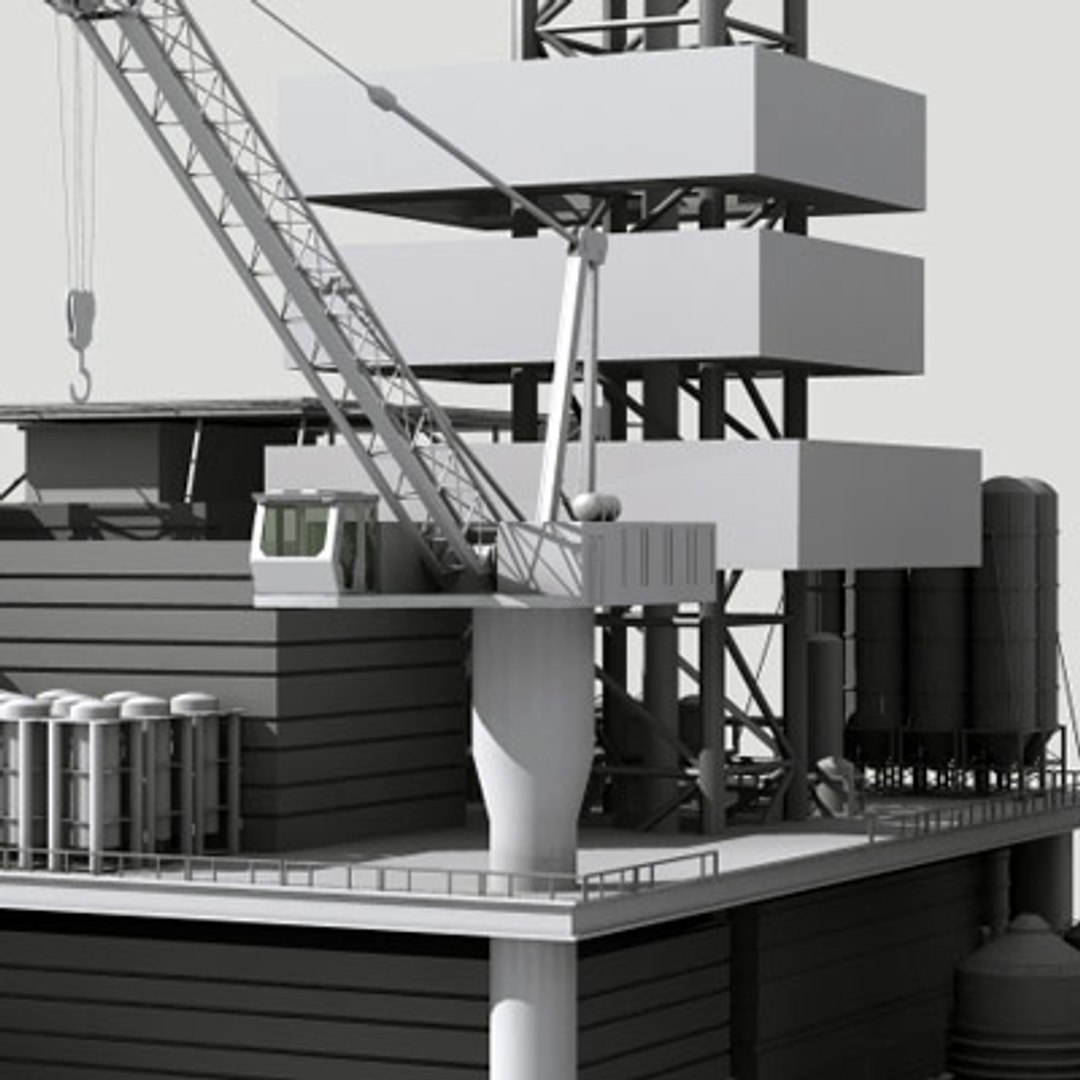 Offshore Fixed Oil Platform 3d Model