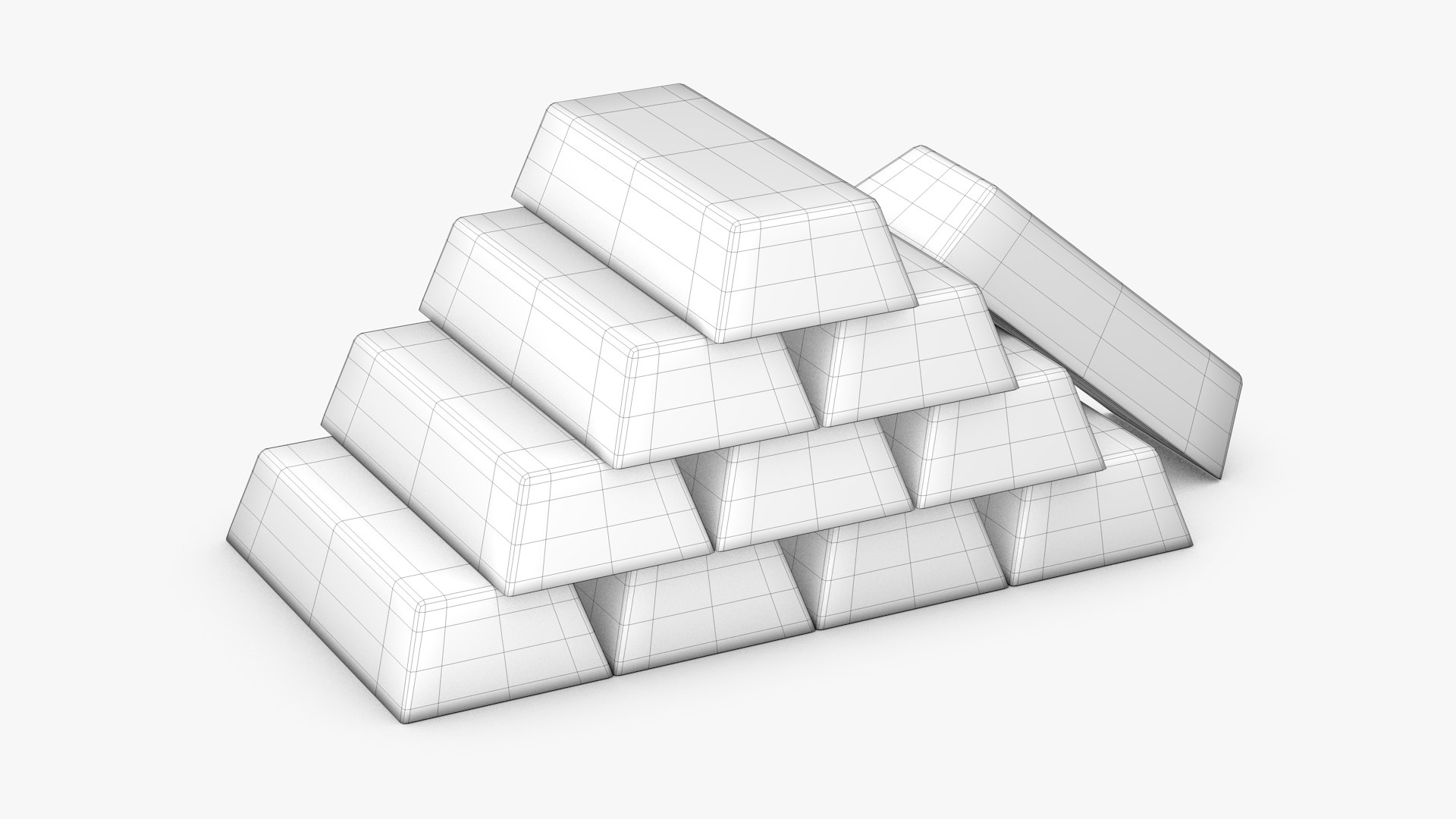 3D Gold Bar Pyramid Model - TurboSquid 1886647