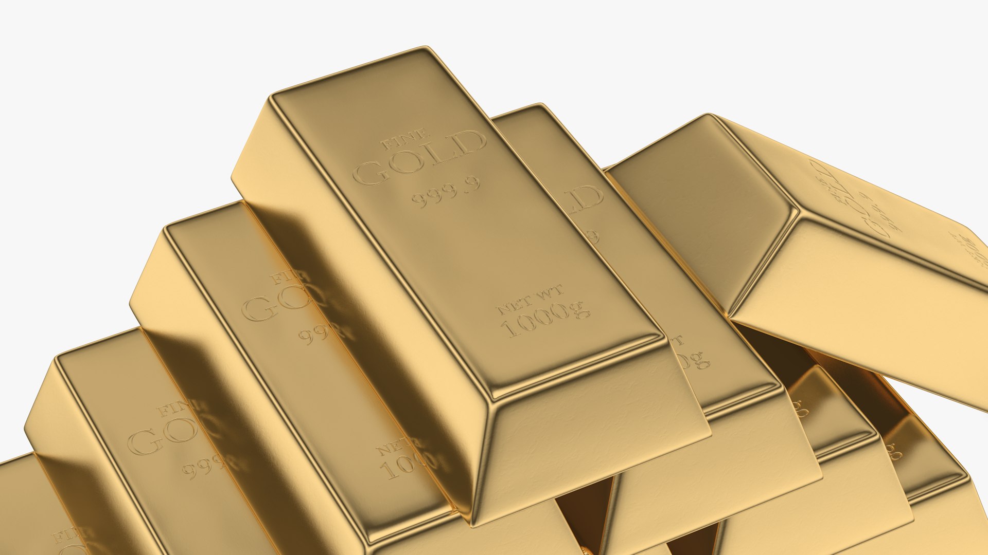 3D Gold Bar Pyramid Model - TurboSquid 1886647