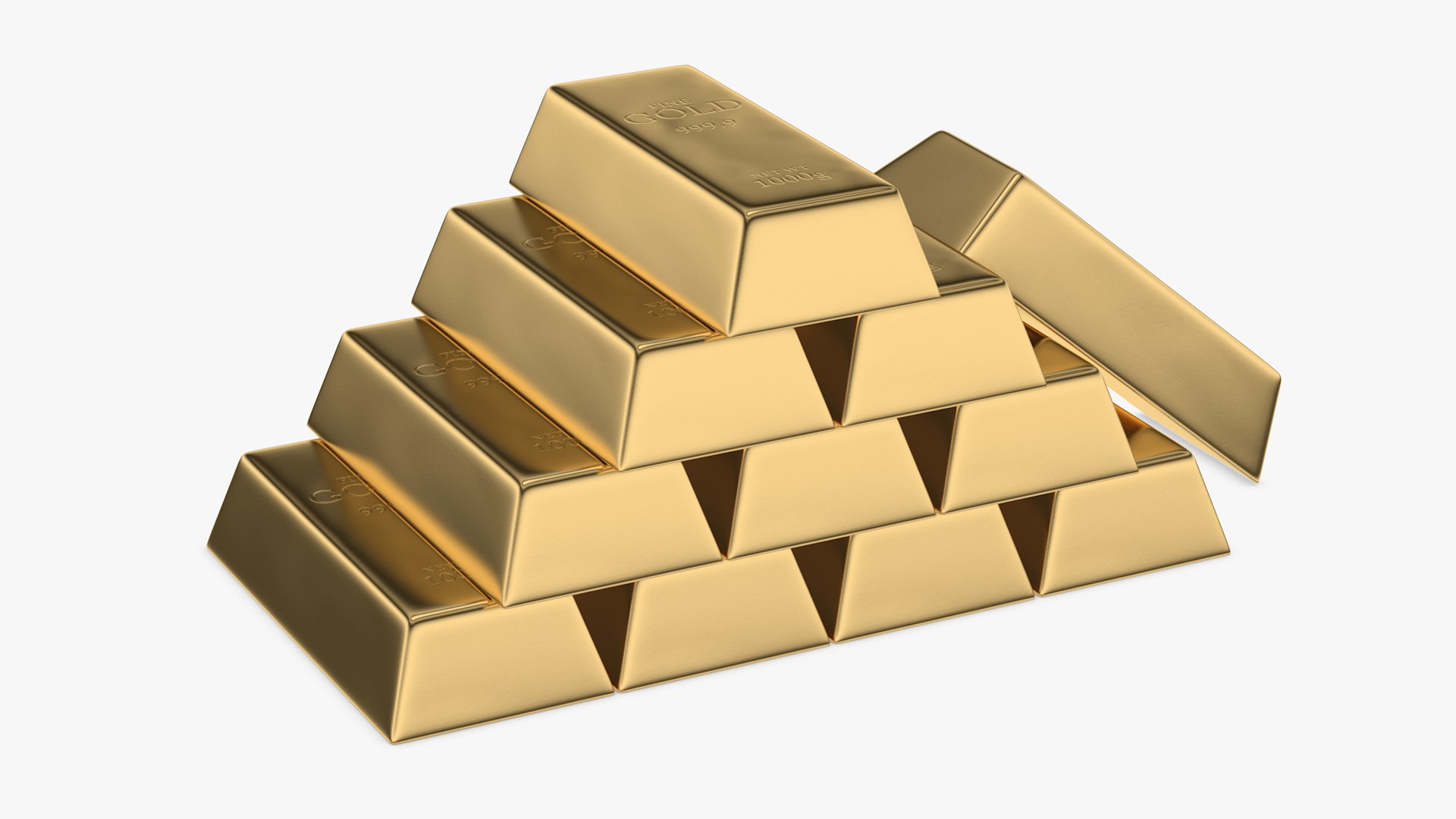 3D Gold Bar Pyramid Model - TurboSquid 1886647
