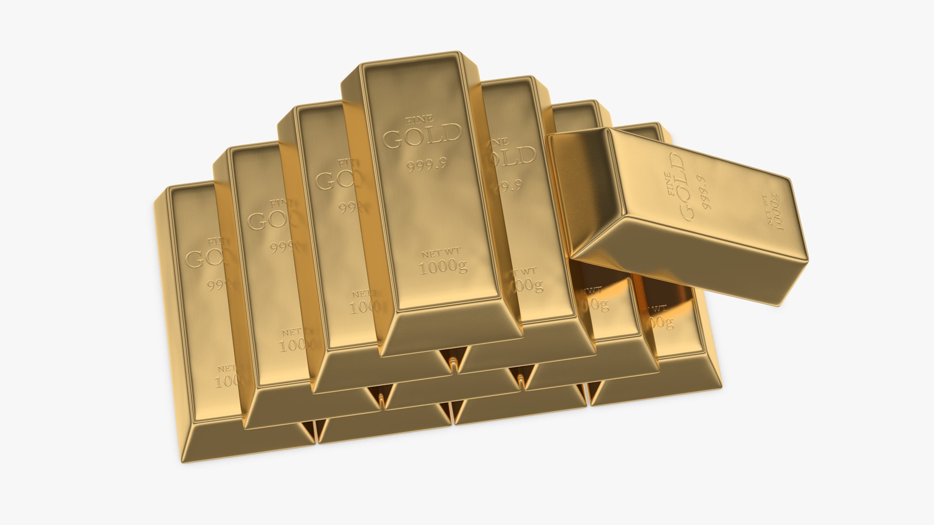 3D Gold Bar Pyramid Model - TurboSquid 1886647