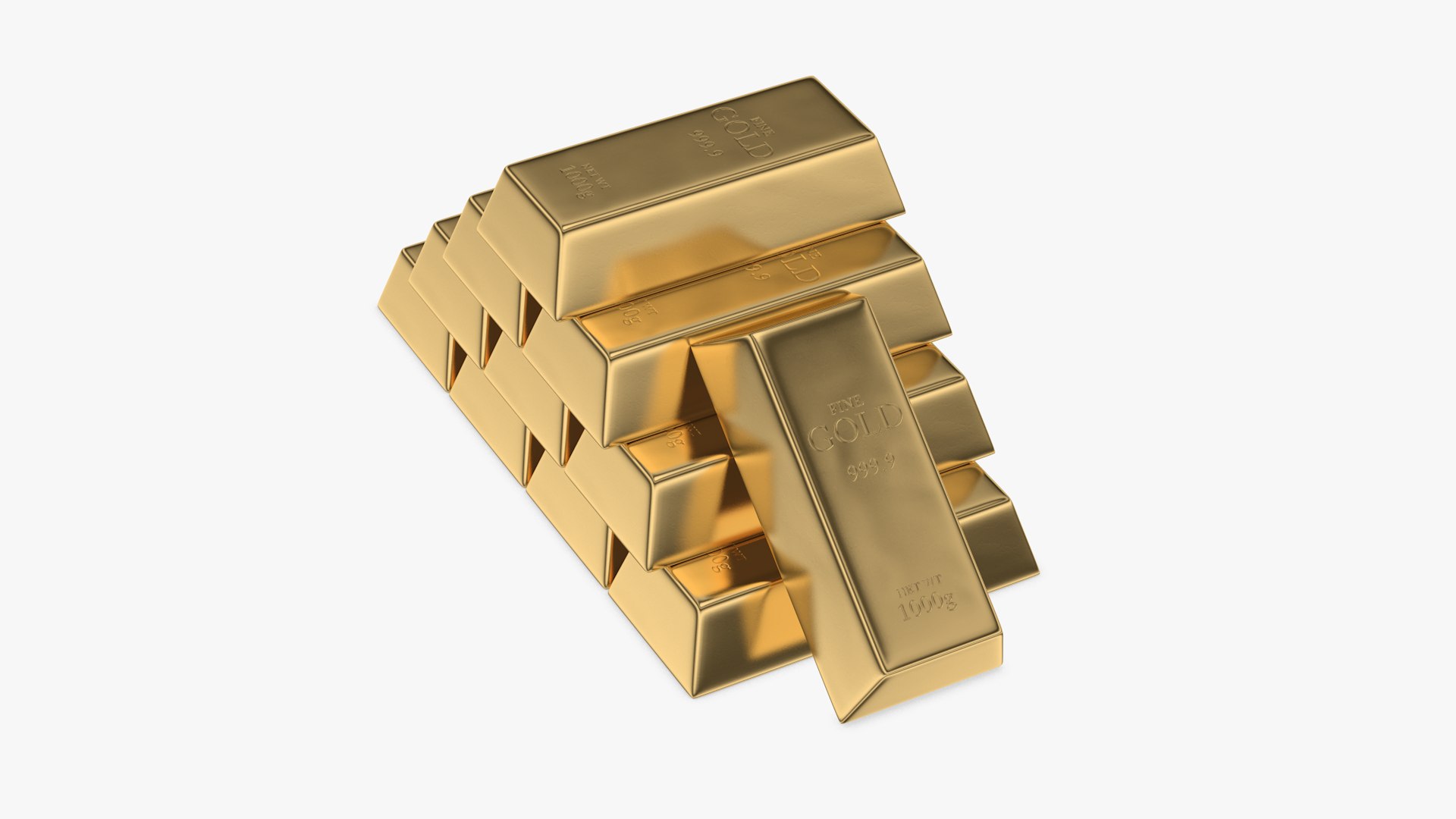 3D Gold Bar Pyramid Model - TurboSquid 1886647