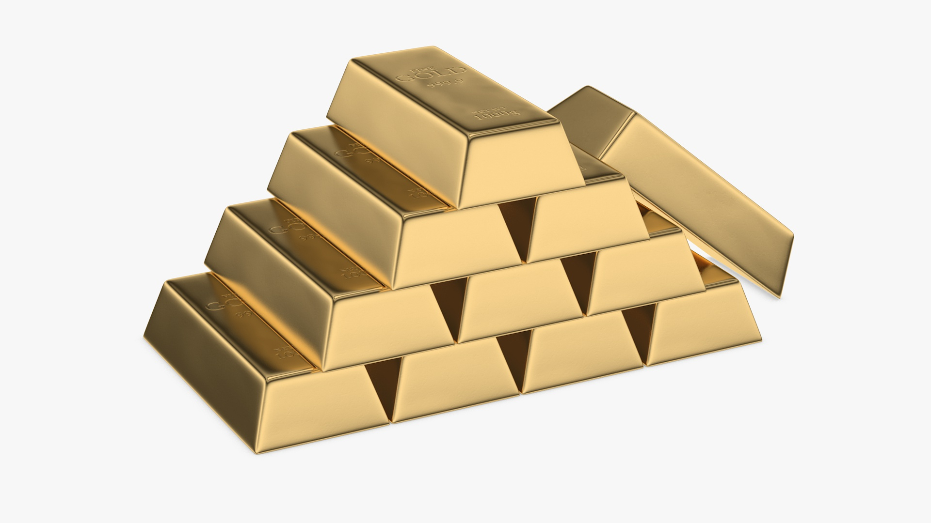 3D Gold Bar Pyramid Model - TurboSquid 1886647