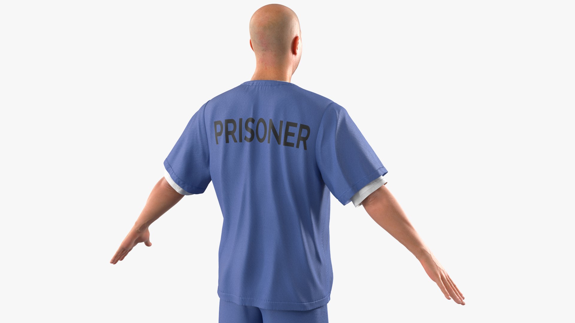 Prisoner In Blue Uniform A-Pose 3D Model - TurboSquid 2363092