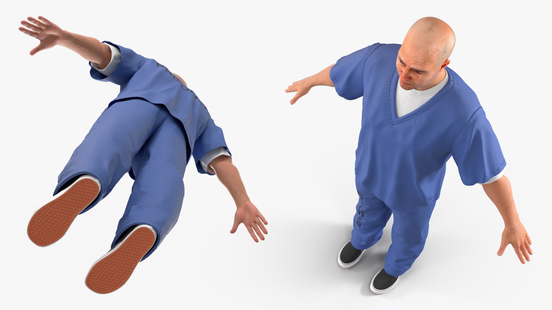 Prisoner In Blue Uniform A-Pose 3D Model - TurboSquid 2363092