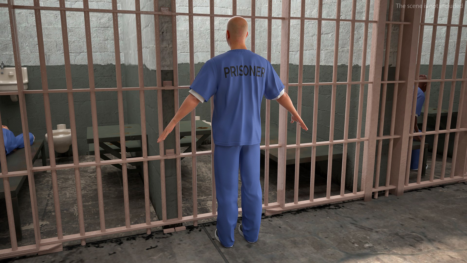 Prisoner In Blue Uniform A-Pose 3D Model - TurboSquid 2363092