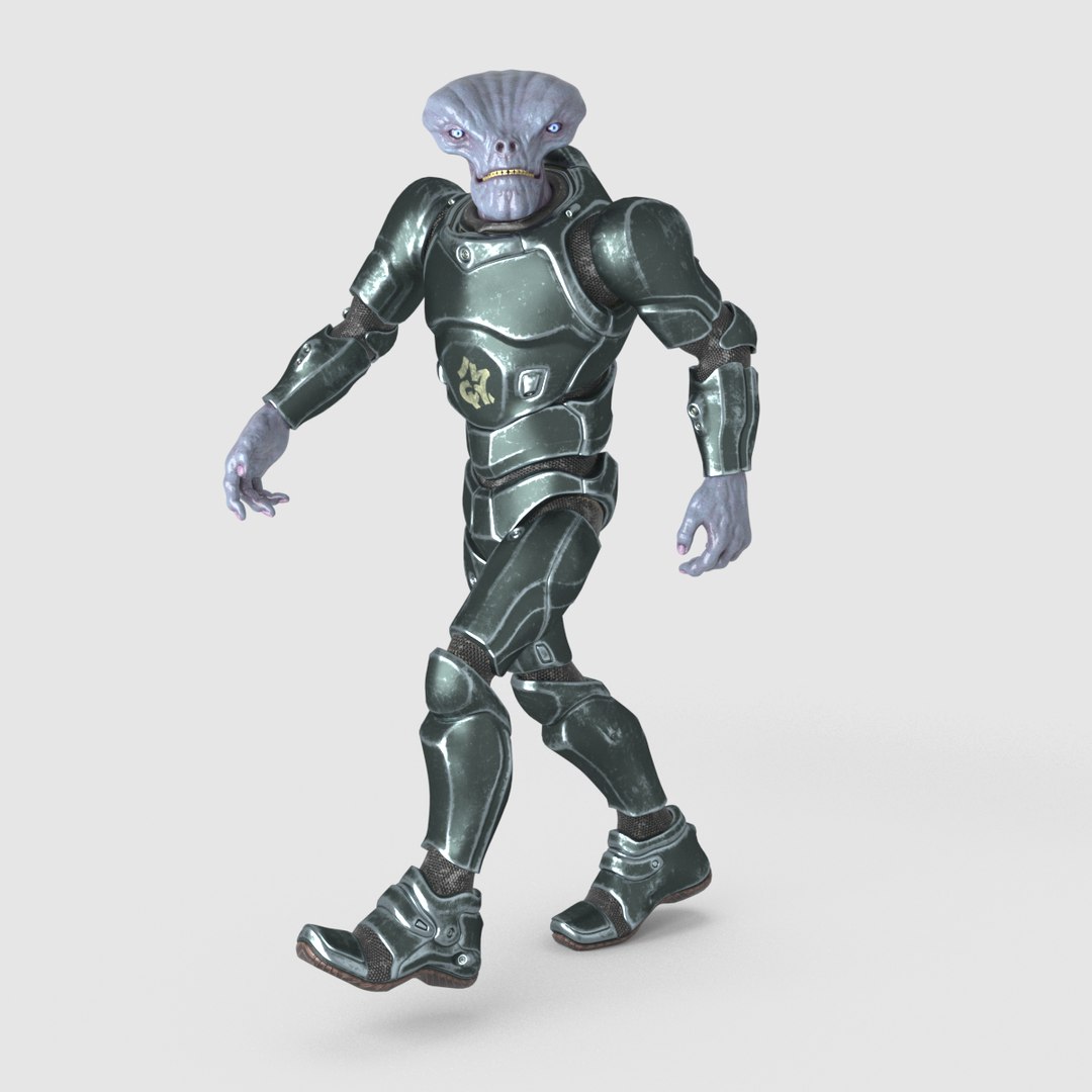 Armored Alien Character 3D Model - TurboSquid 1420695