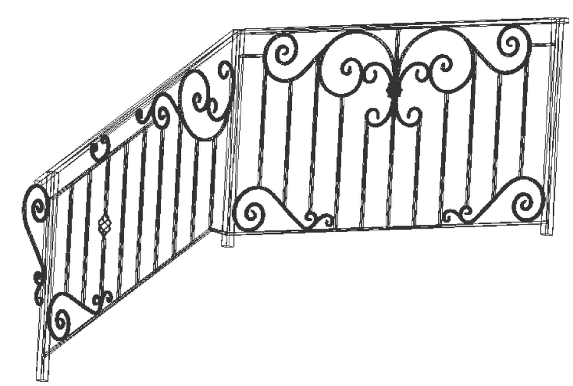3D модель Wrought iron deck railing - TurboSquid 1906461