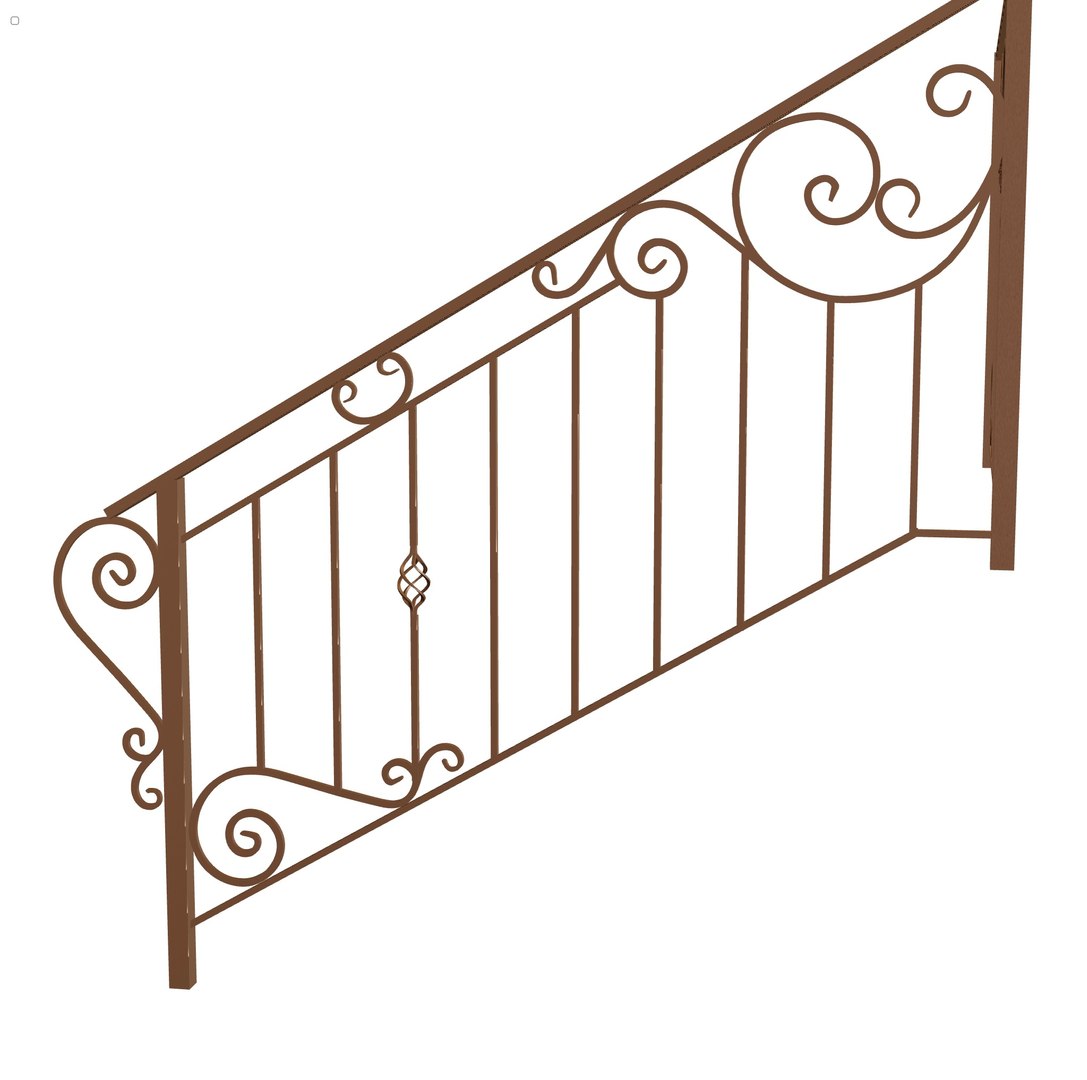Wrought Iron Deck Railing 3D Model - TurboSquid 1906461