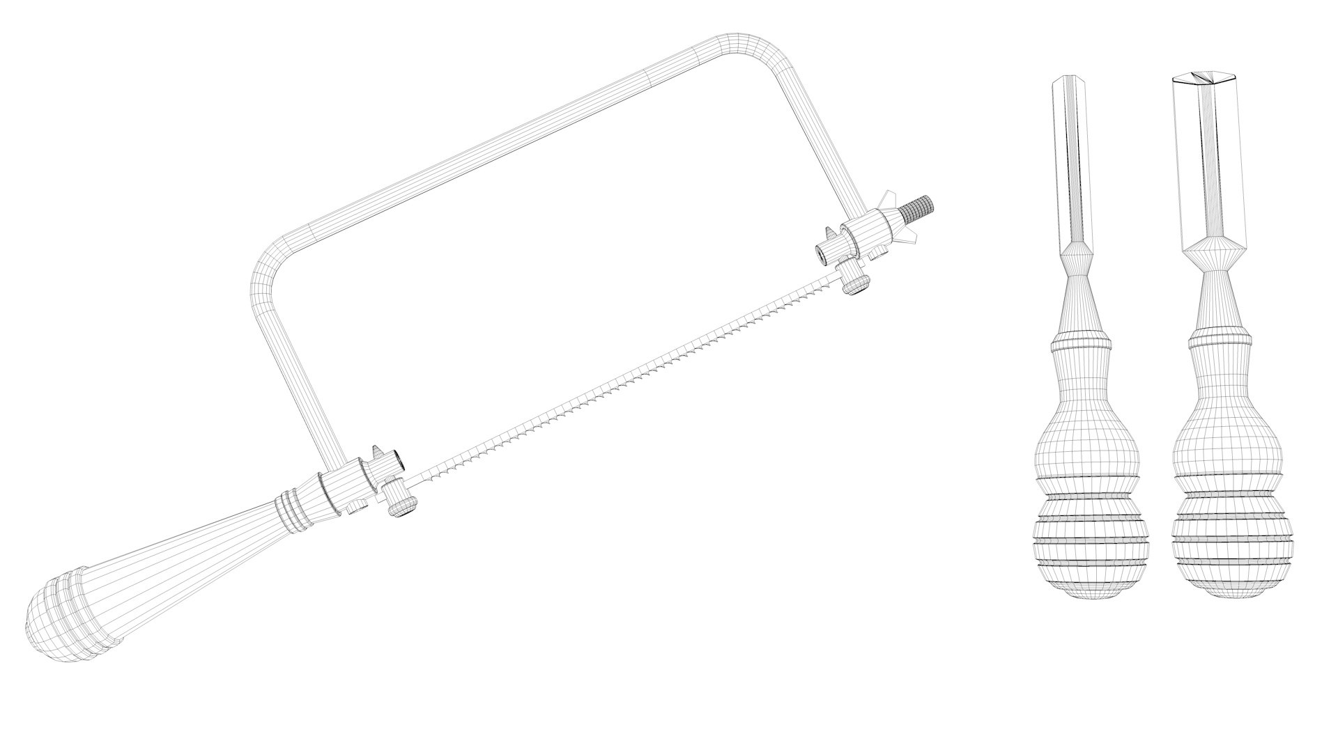 Coping Saw and Chisel Set model - TurboSquid 1802580