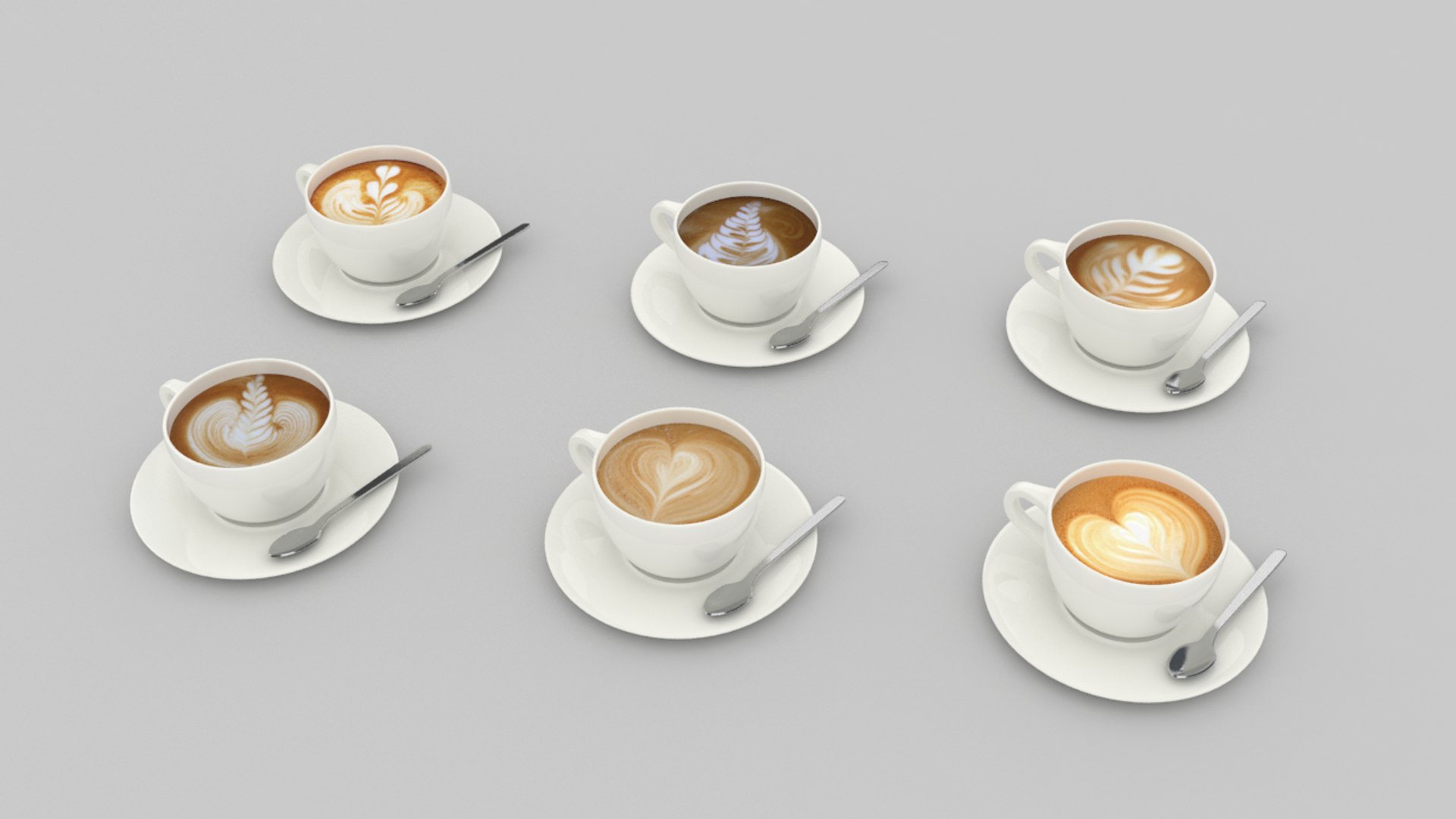 coffe latte 6 3d model