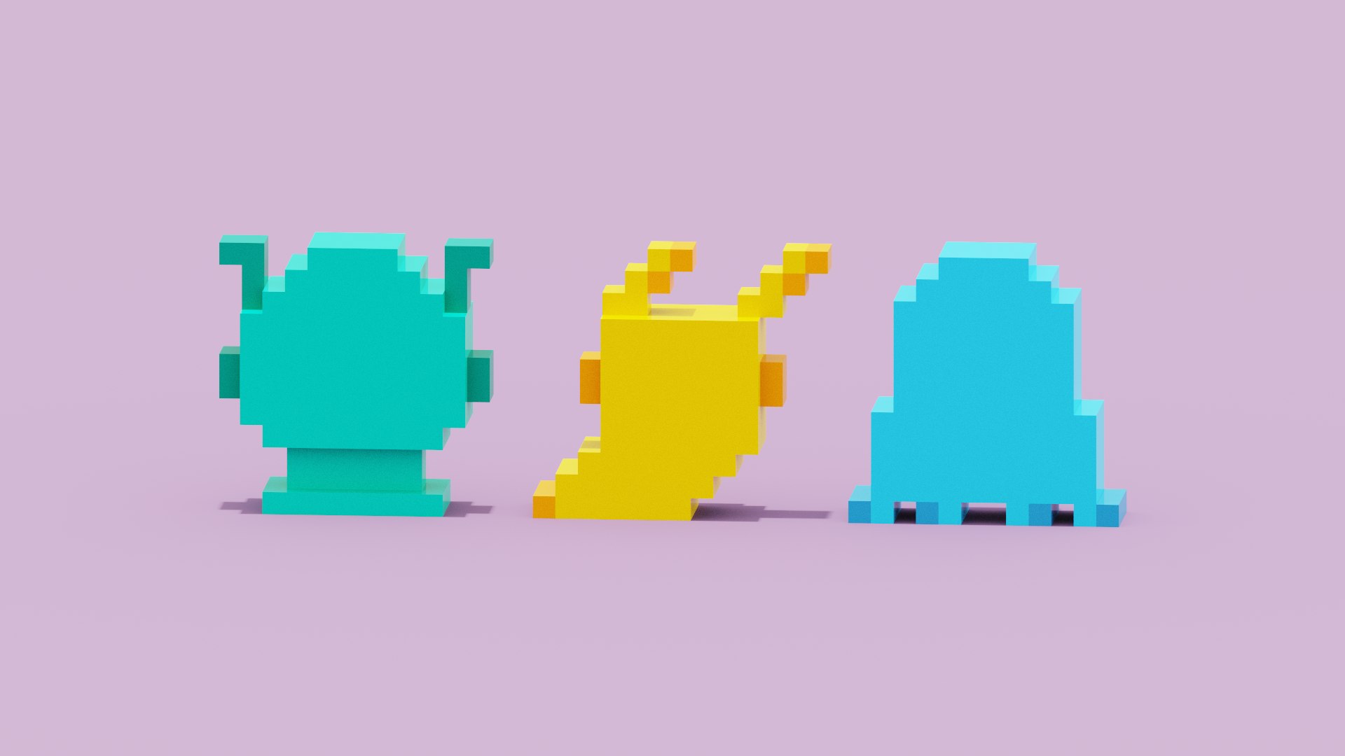 3D Voxel Aliens - TurboSquid 1966412