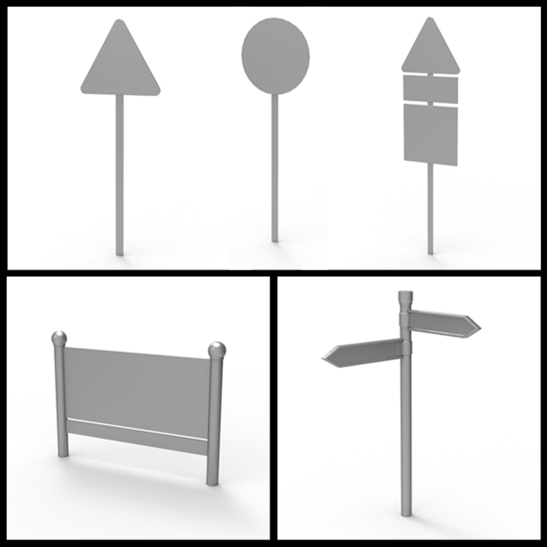 3d model street sign
