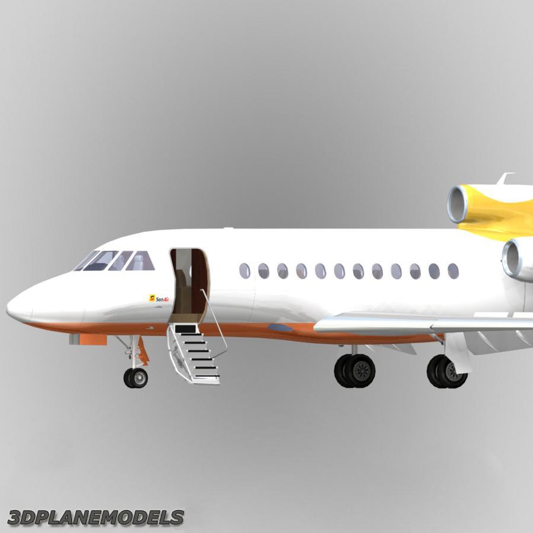 Dassault Falcon Business Jet 3d Lwo