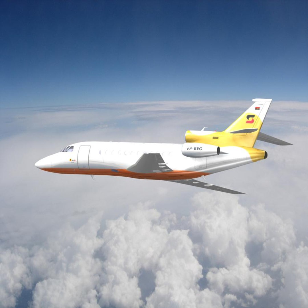 Dassault Falcon Business Jet 3d Lwo