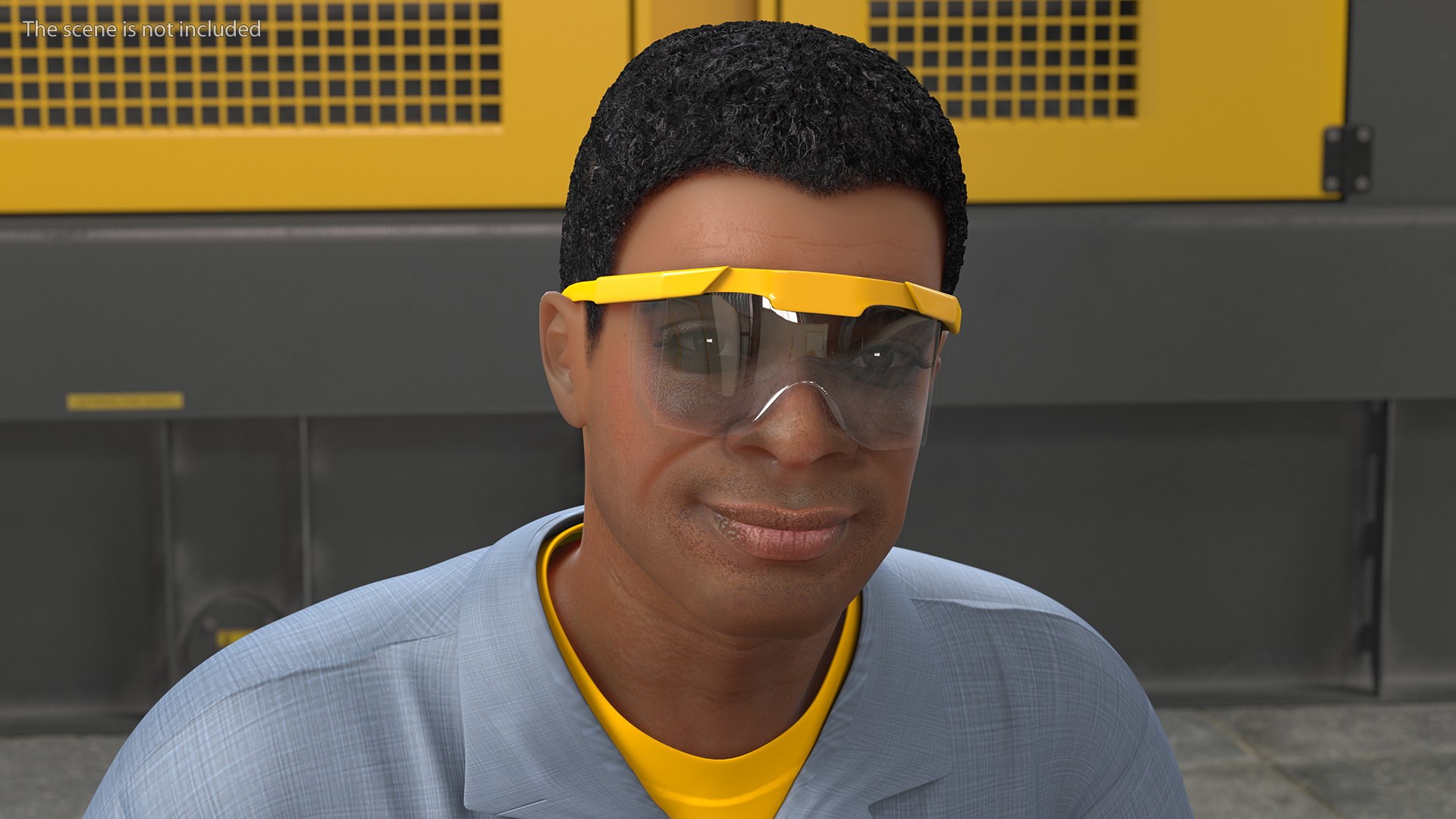 3D Light Skin Black Man Electrician Inspecting Pose - TurboSquid 1755671