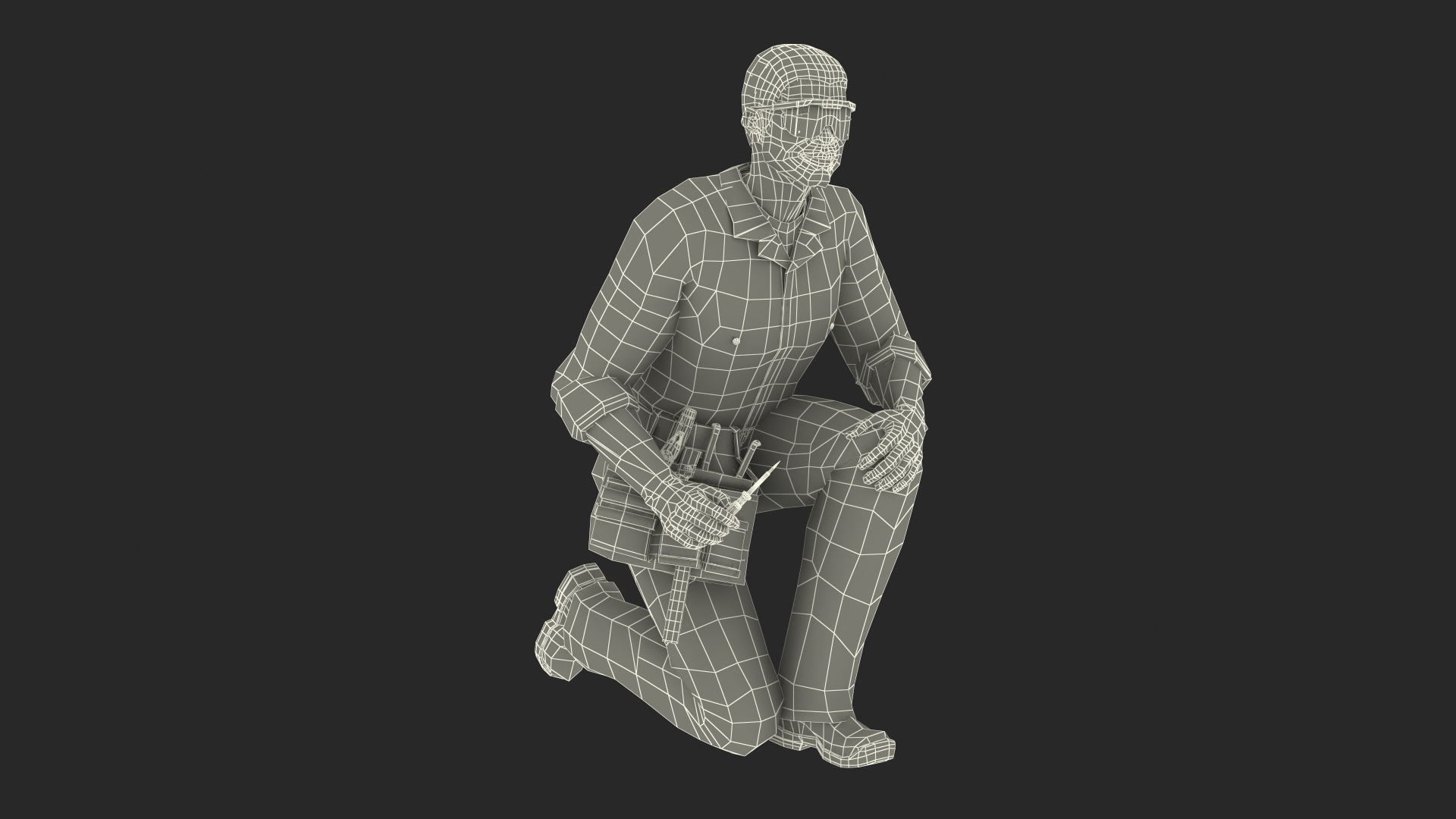 3D Light Skin Black Man Electrician Inspecting Pose - TurboSquid 1755671