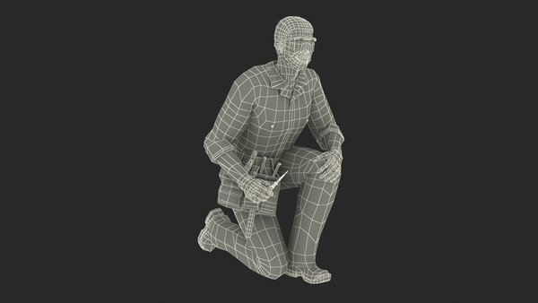 3D Light Skin Black Man Electrician Inspecting Pose - TurboSquid 1755671