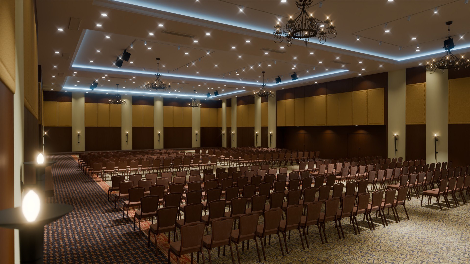 3D Ballroom Interior Hall Model - TurboSquid 2292000