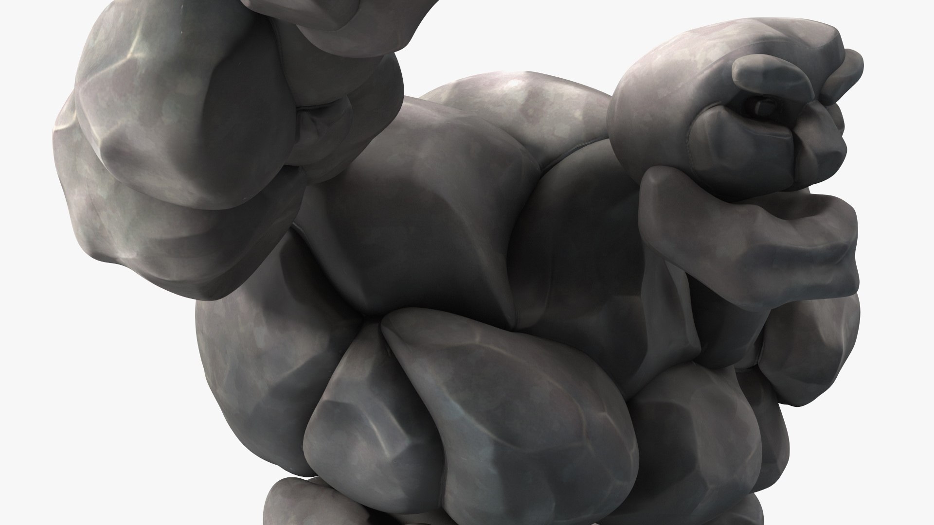 Cartoon Character Gray Stone Golem Happy Pose Model - TurboSquid 1960959