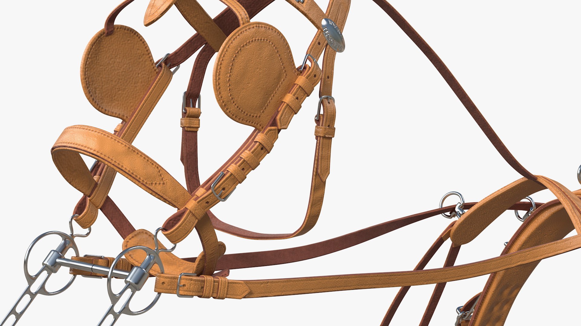 Leather single driving harness 3D model - TurboSquid 1581063