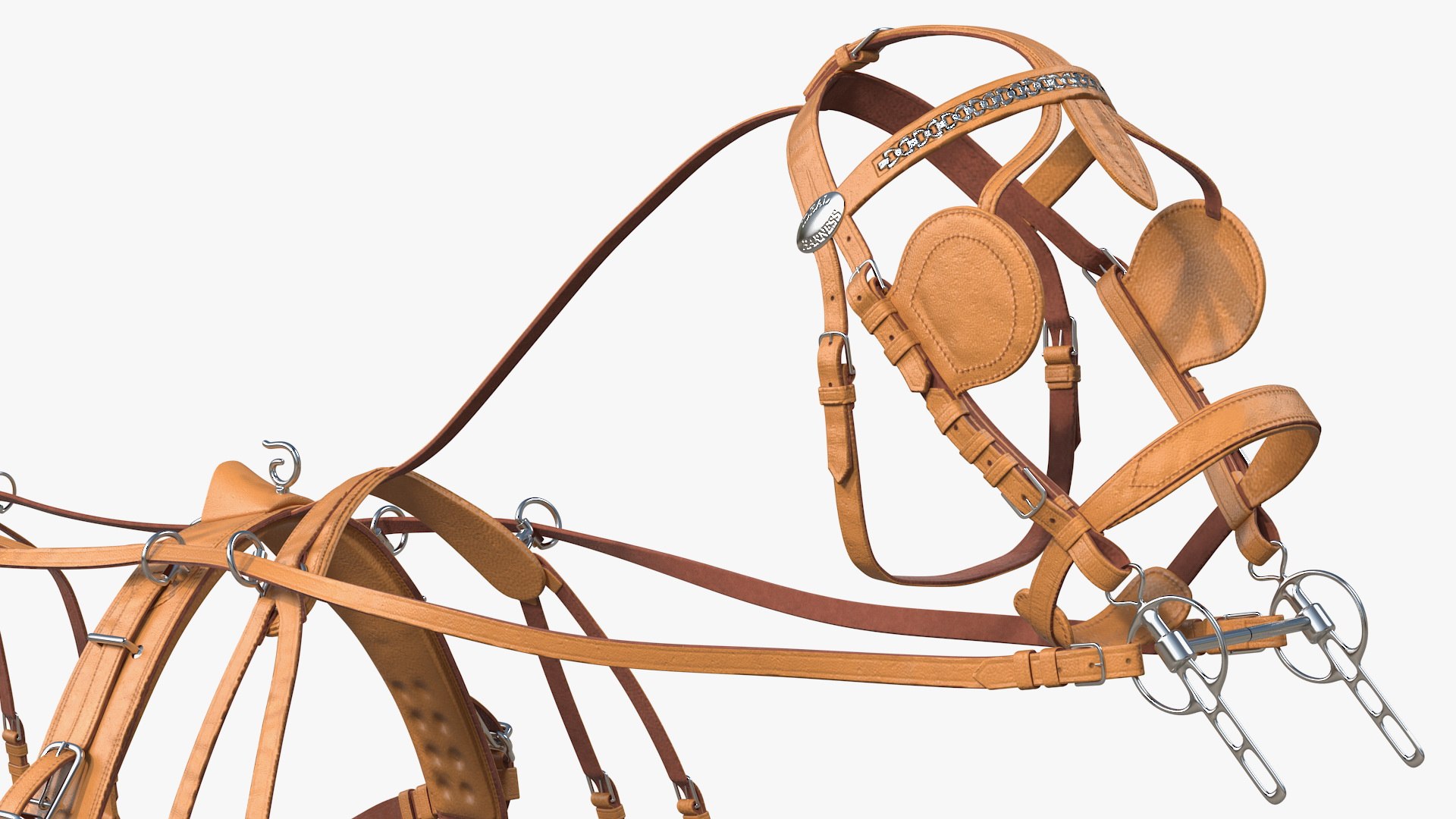 Leather single driving harness 3D model - TurboSquid 1581063