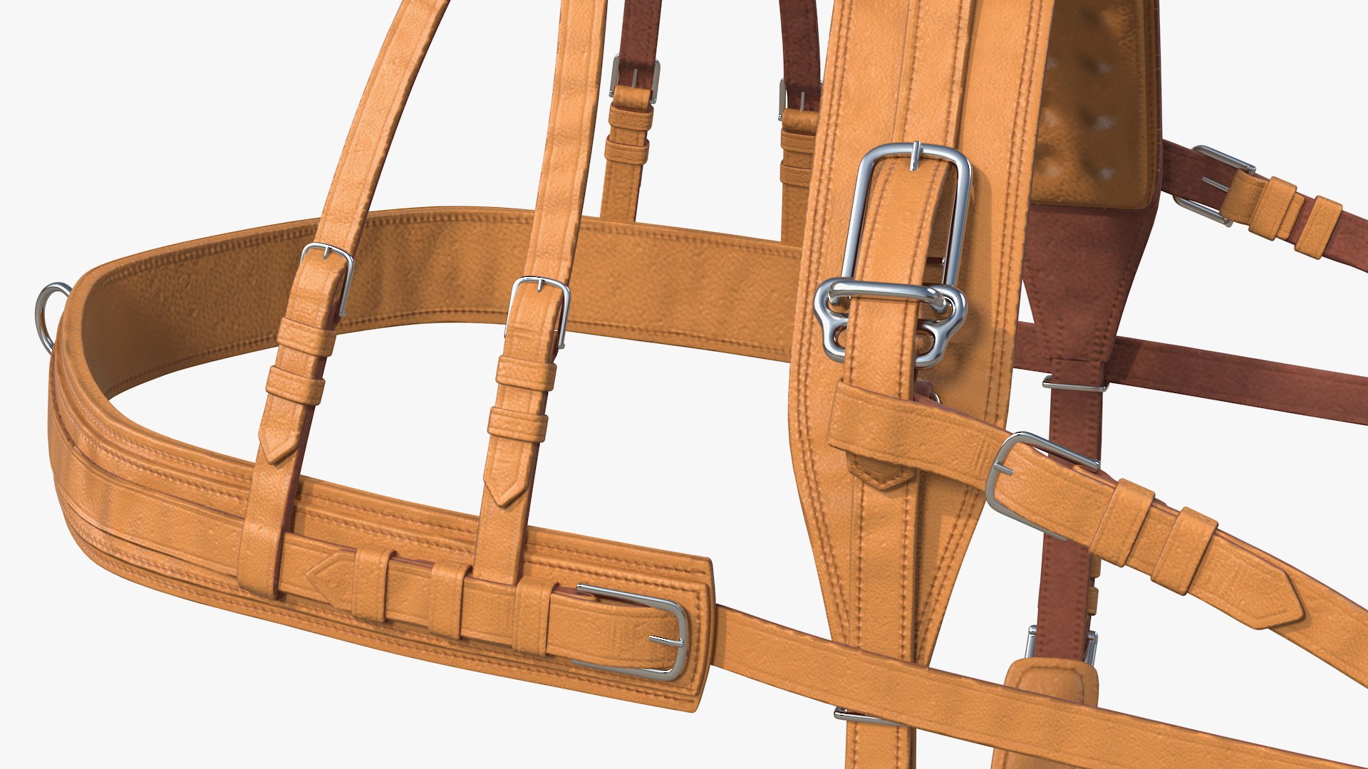 Leather single driving harness 3D model - TurboSquid 1581063