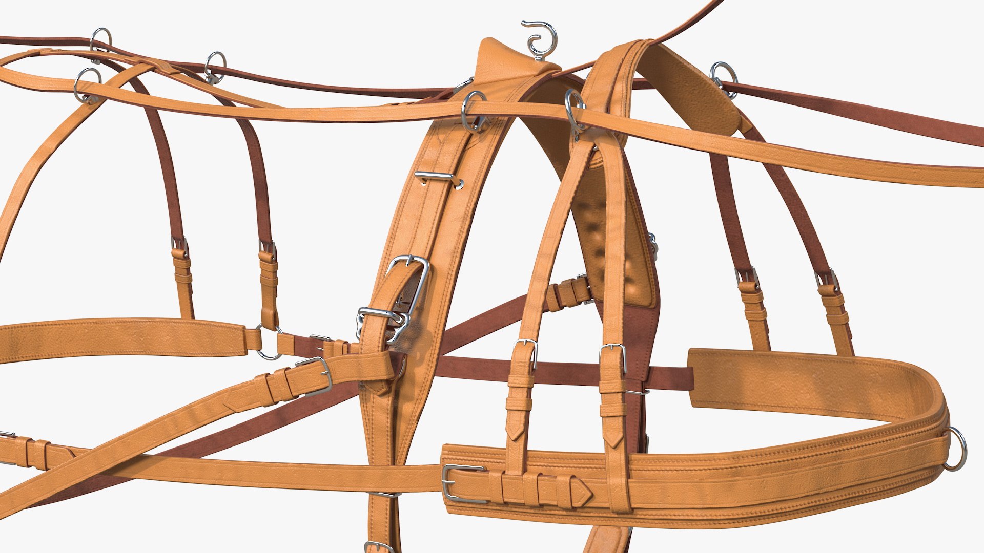 Leather single driving harness 3D model - TurboSquid 1581063