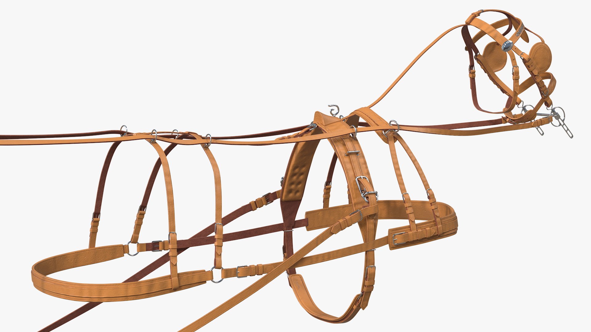 Leather single driving harness 3D model - TurboSquid 1581063