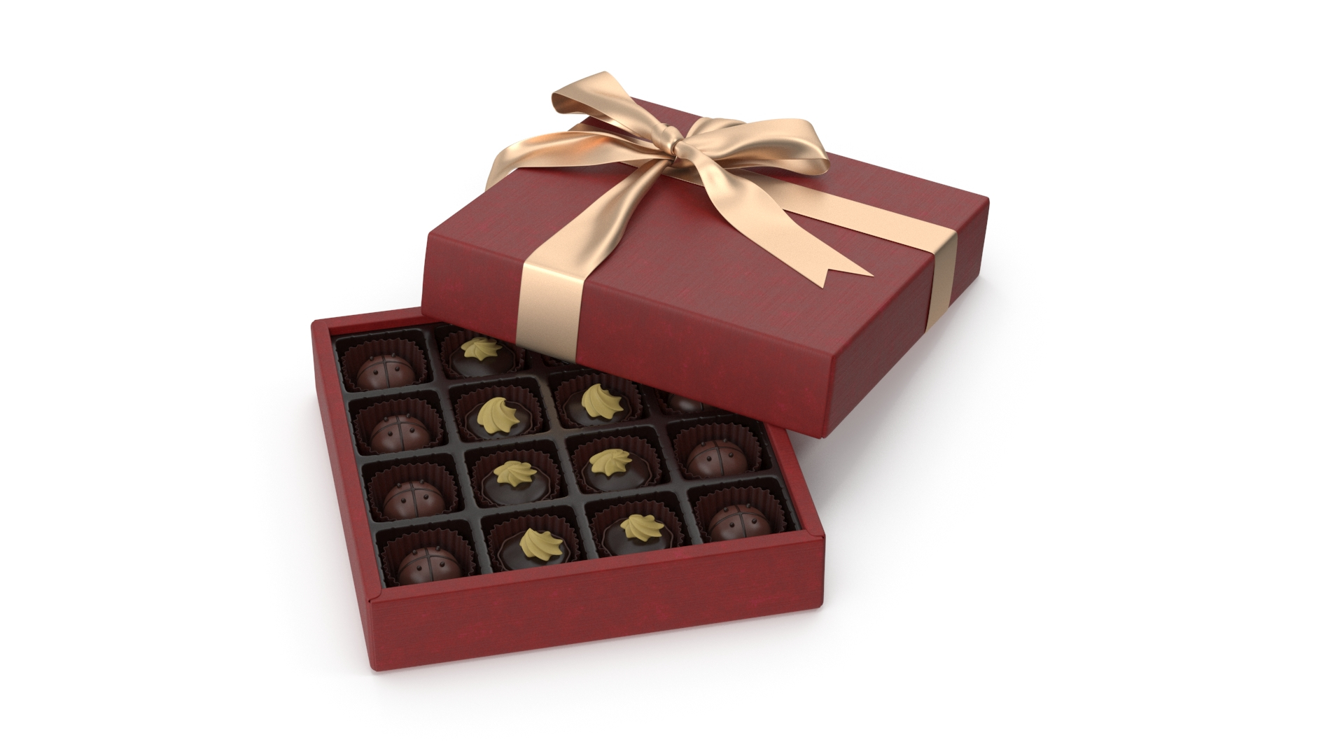 Luxury Chocolate Box Open Red model - TurboSquid 2051177