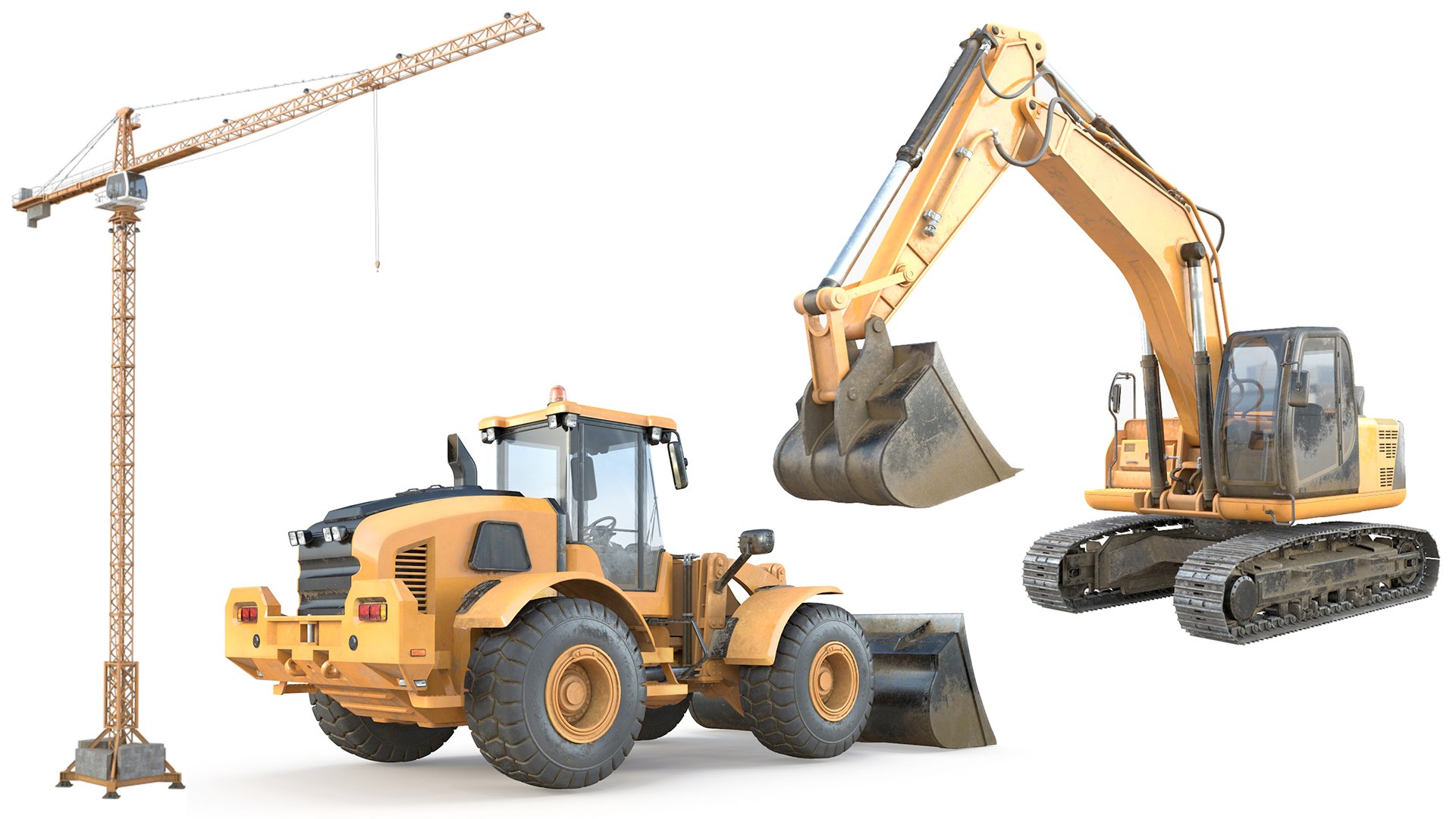 Heavy Construction Machinery - 3D Model Pack 3D - TurboSquid 2404014