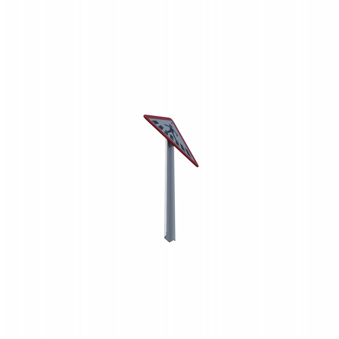 3D Crosswalk Road Sign Pole - TurboSquid 2039570