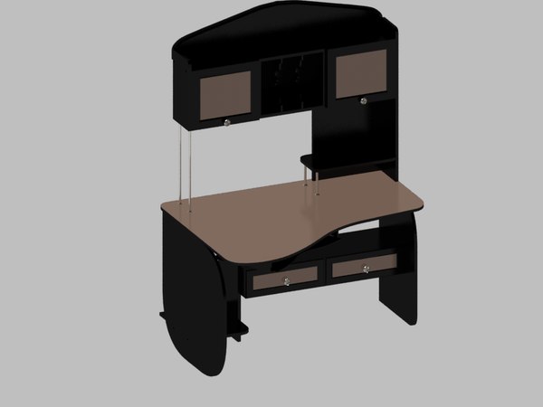 3d model desk computer