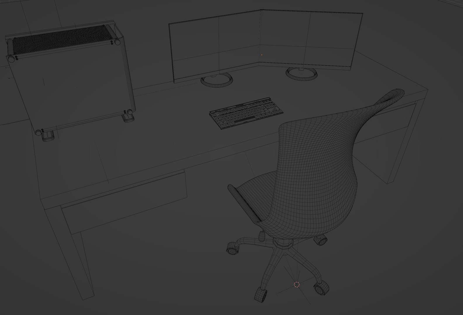 3D Workplace At The Computer Model - TurboSquid 1966328