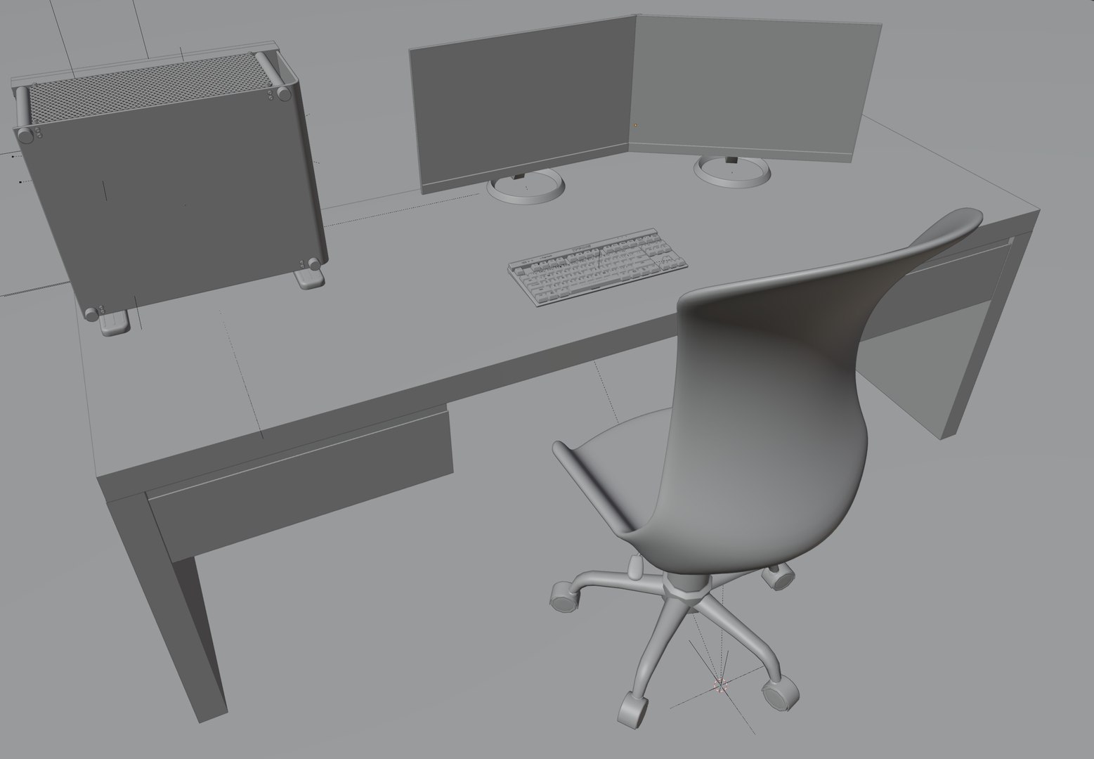 3D Workplace At The Computer Model - TurboSquid 1966328