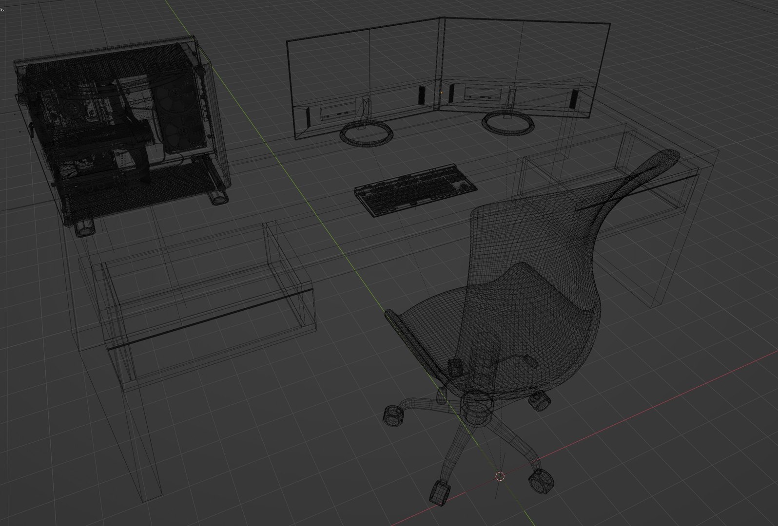 3D Workplace At The Computer Model - TurboSquid 1966328