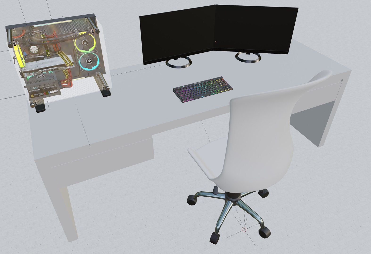 3D Workplace At The Computer Model - TurboSquid 1966328