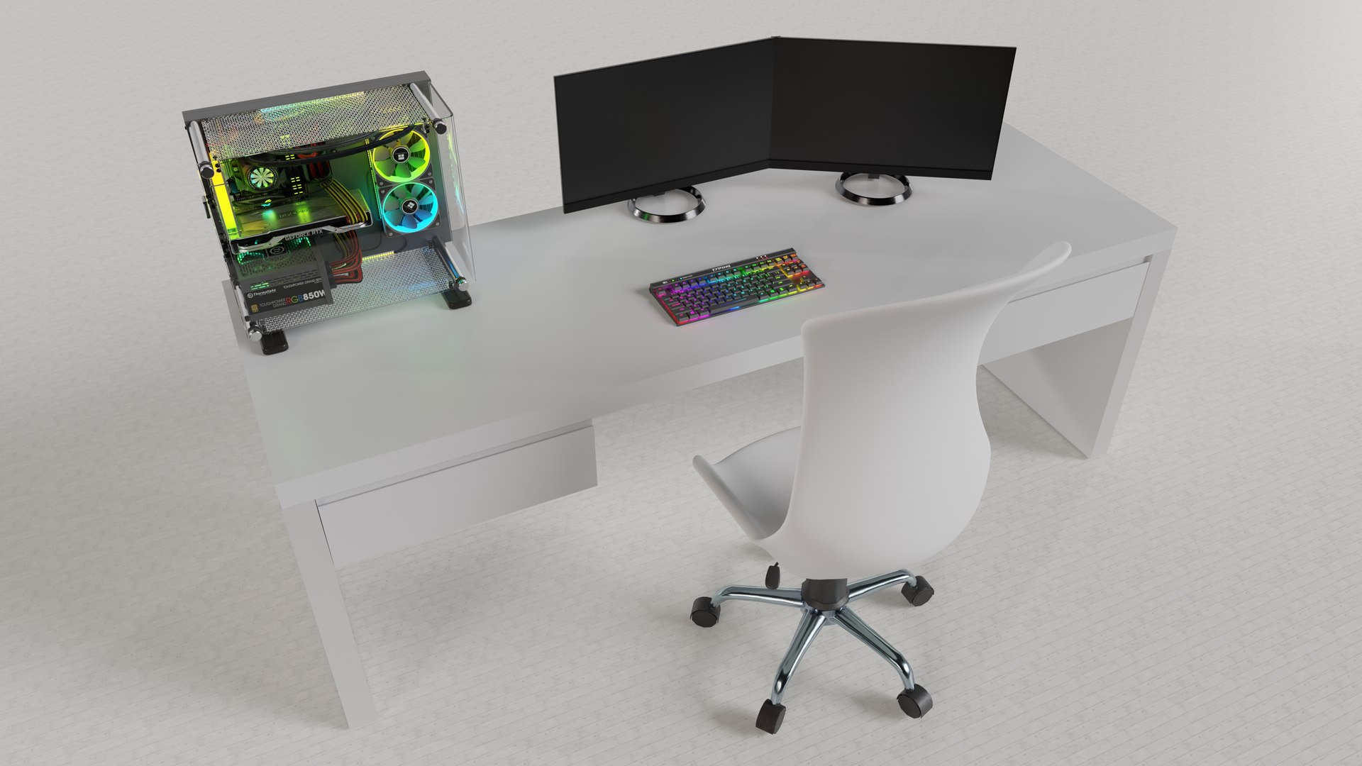 3D Workplace At The Computer Model - TurboSquid 1966328