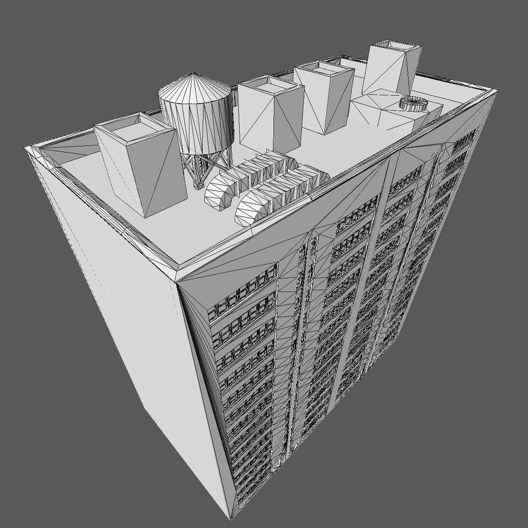 3d Model Of Skyscraper Apartments Offices