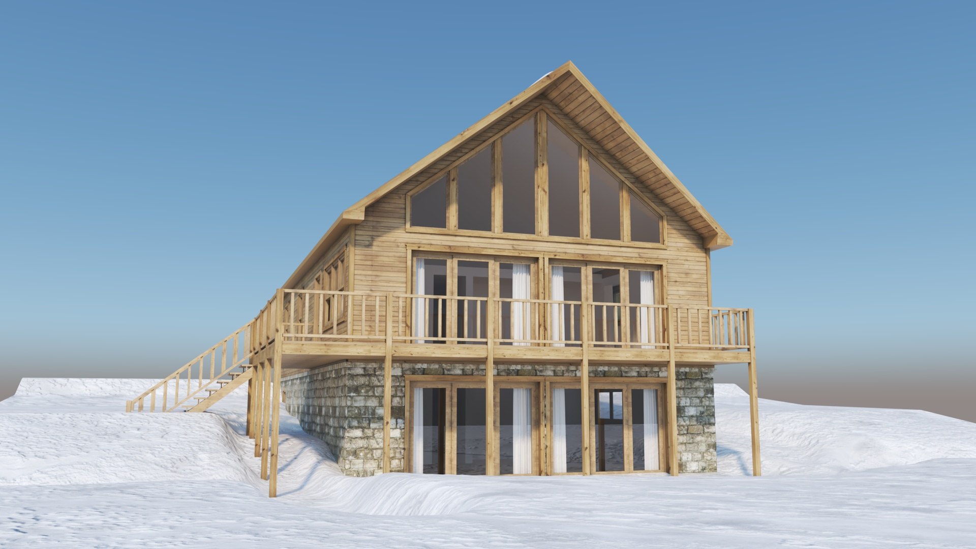 3D Chalet House - TurboSquid 2213415