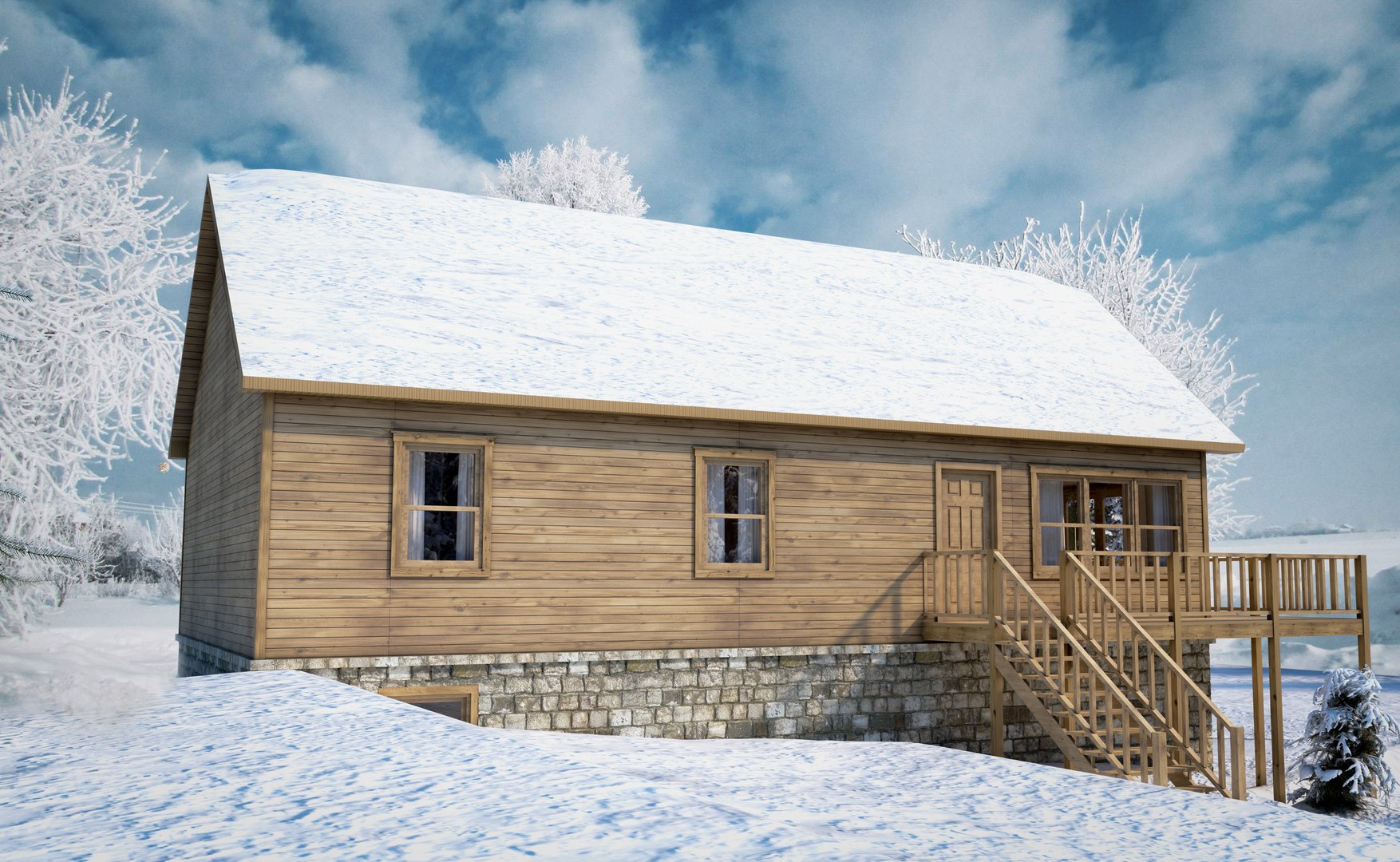 3D Chalet House - TurboSquid 2213415