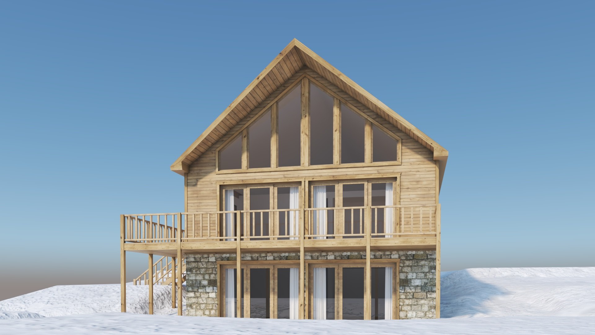3D Chalet House - TurboSquid 2213415