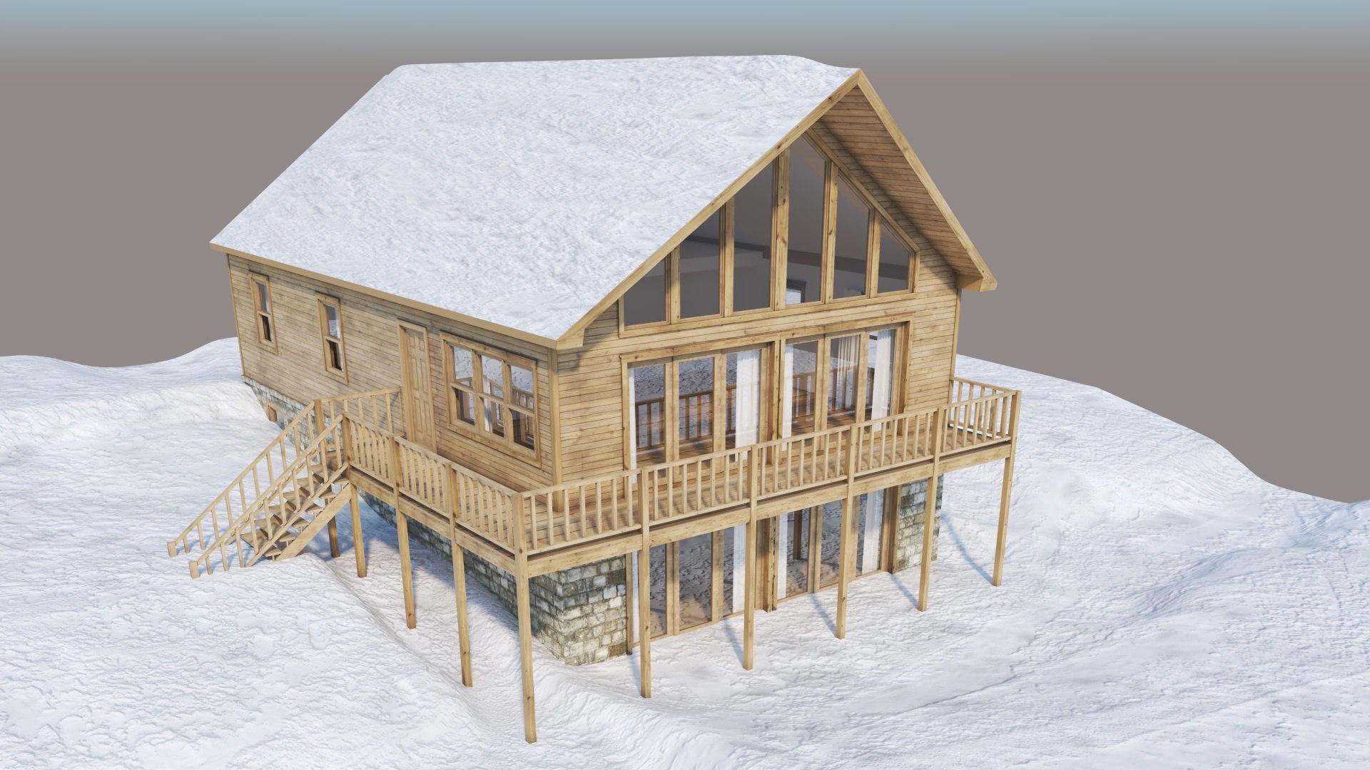 3D Chalet House - TurboSquid 2213415