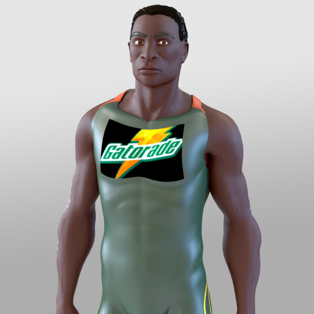 3d Model Athlete Rigged Run Animation