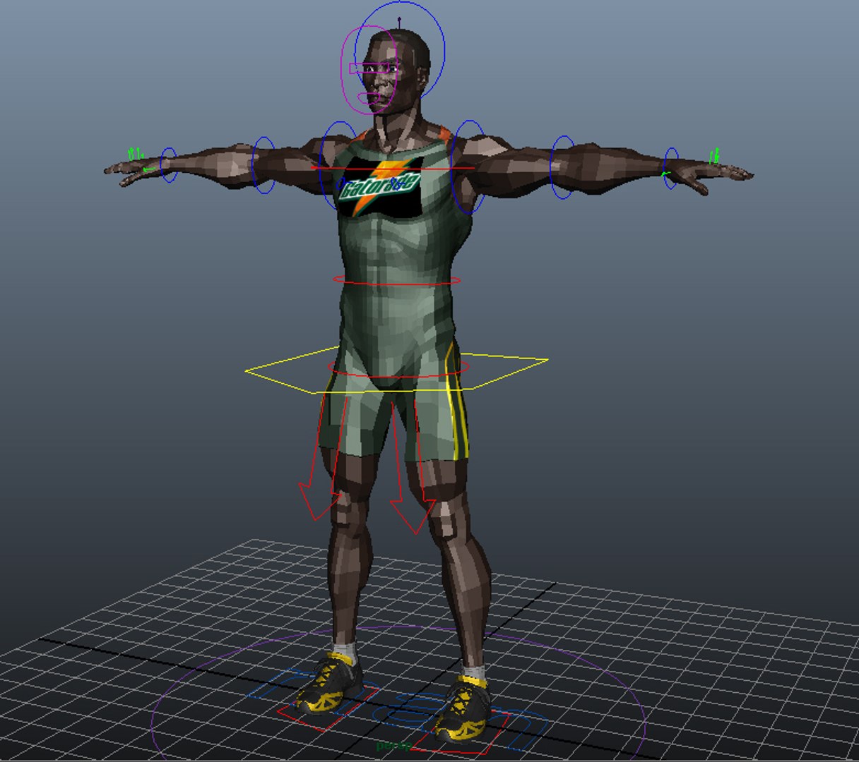 3d Model Athlete Rigged Run Animation