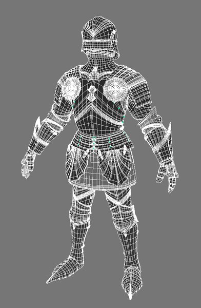 heavy armored knight armour 3d model