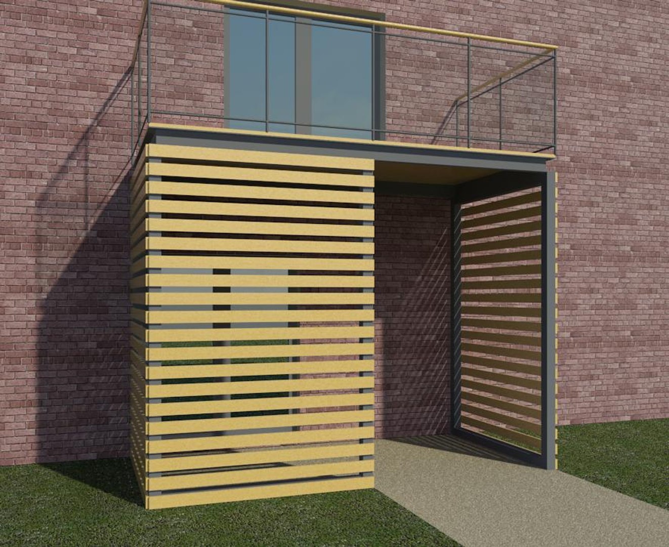 3d Model Contemporary Solar Shading Screen